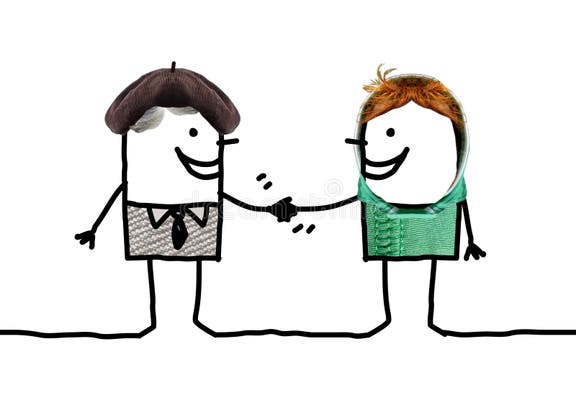 Cartoon People - Different Men Handshake Stock Illustration ...