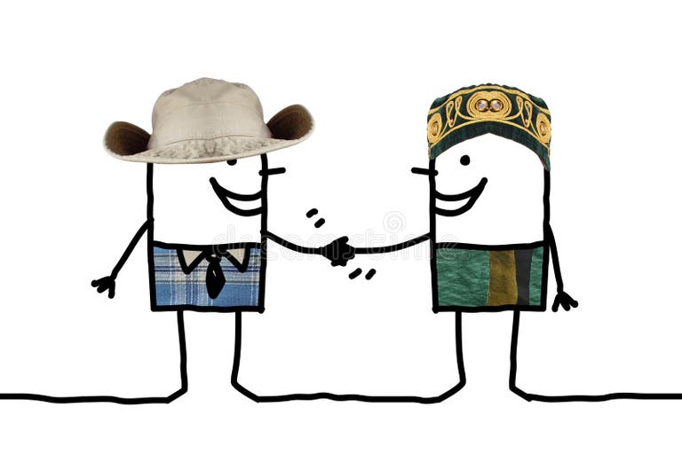 Cartoon People - Different Men Handshake Stock Illustration ...