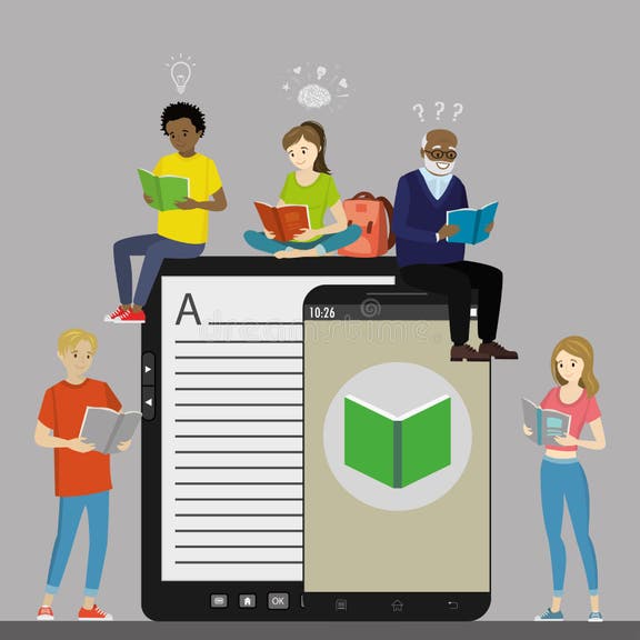 Learning Process,smart Gadgets for Reading, Stock Vector - Illustration ...