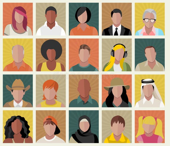 Cartoon people faces stock vector. Illustration of funny - 54085263