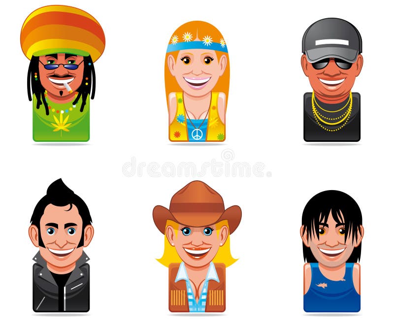 Cartoon people icons stock illustration. Illustration of cartoon - 13562155