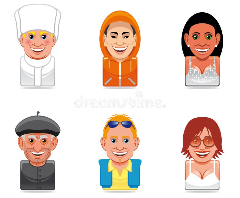 Cartoon people icons stock illustration. Illustration of cartoon - 13607687