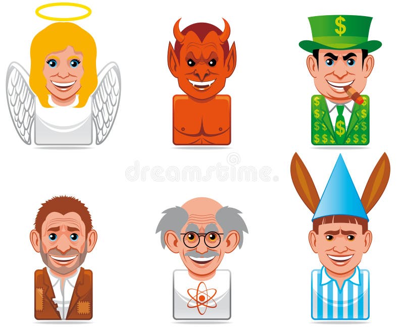 Cartoon people icons stock illustration. Illustration of poor - 13839979