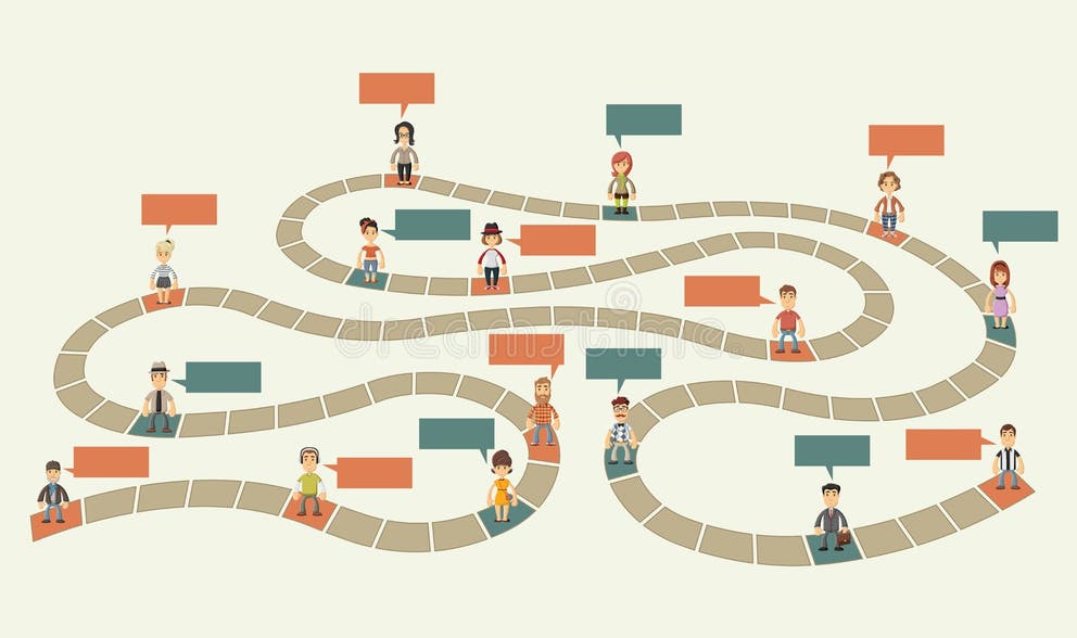 Cartoon people over blocks stock vector. Illustration of woman - 73547890