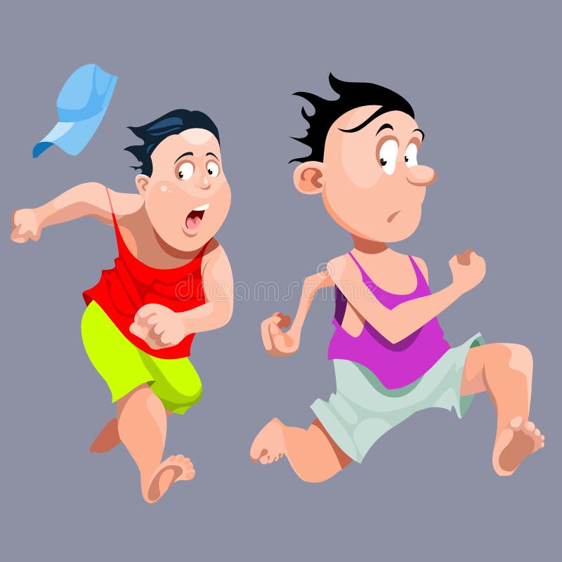 Cartoon People Quickly Run in Fright Stock Vector - Illustration of ...