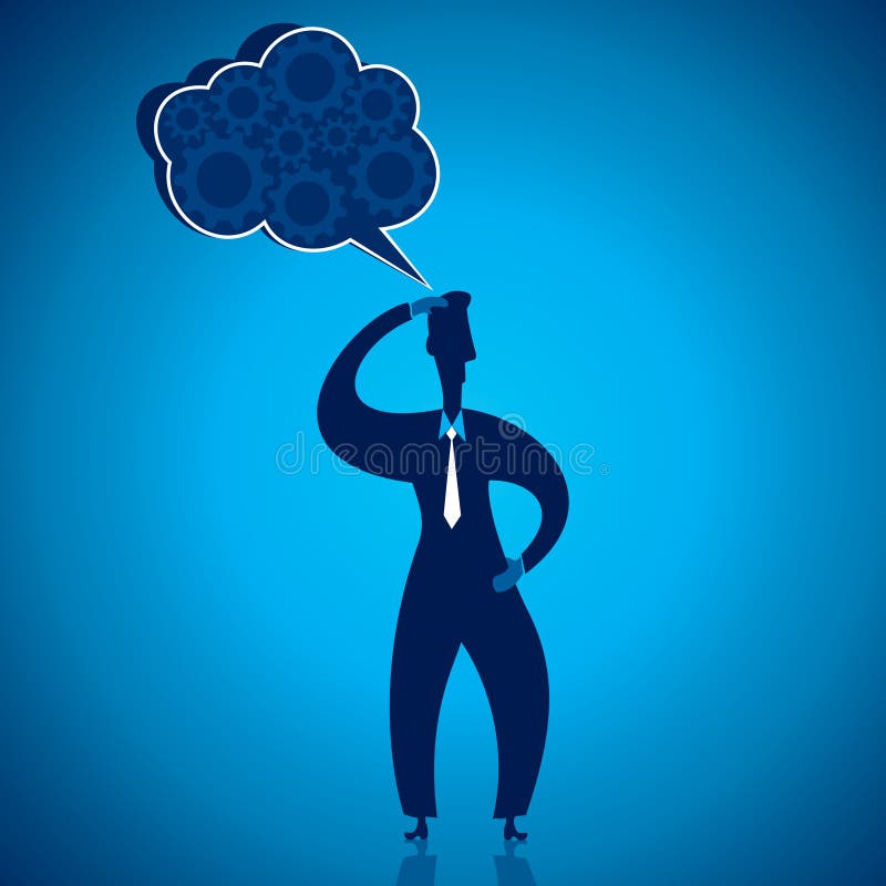 Cartoon people think gear stock vector. Illustration of speech - 27758421