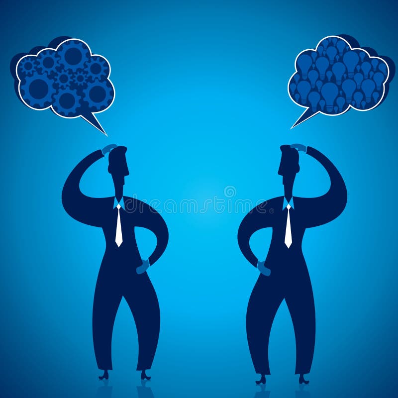 Cartoon people think gear stock vector. Illustration of speech - 27758421