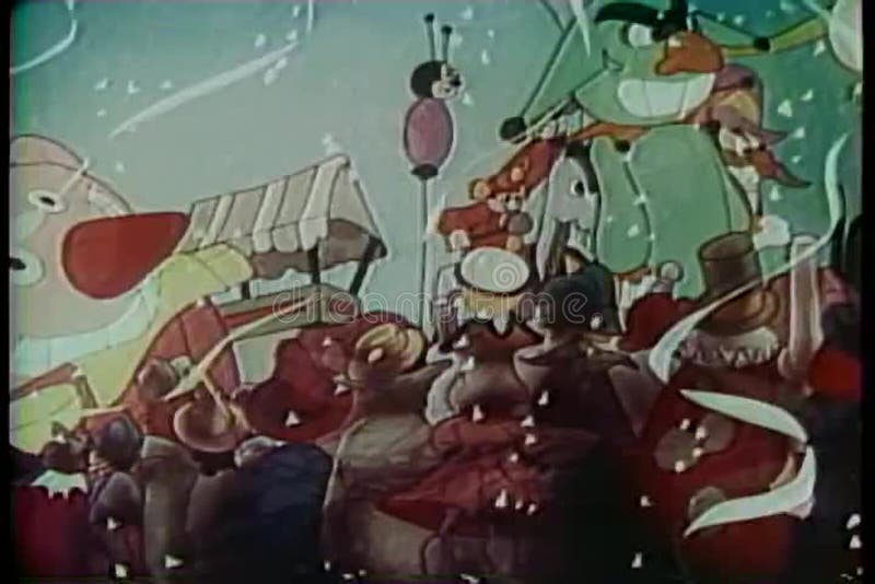 Cartoon of People Watching Parade Stock Video - Video of funny, forward ...