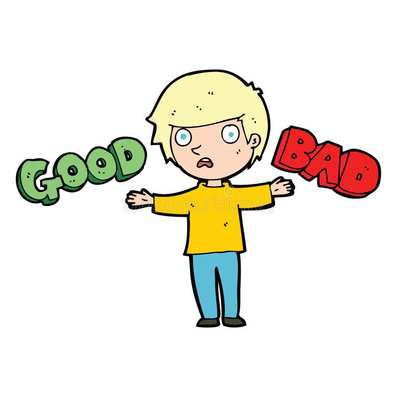 Cartoon Person Making a Choice Stock Illustration - Illustration of ...