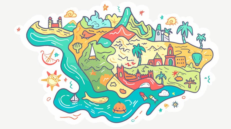 Cartoon Peru Map Icon in Comic Style Stock Vector - Illustration of ...