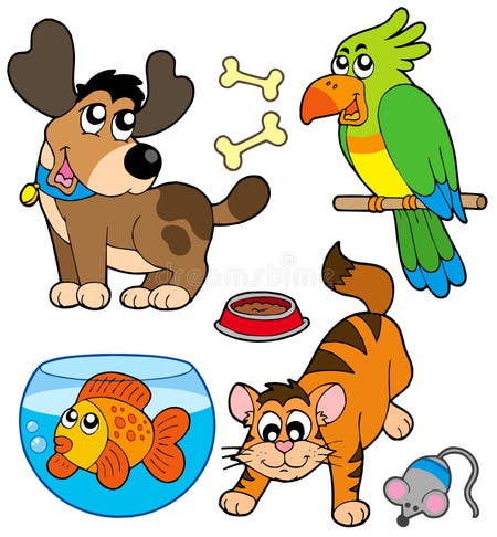 Cartoon pets collection stock vector. Illustration of cute - 9281804