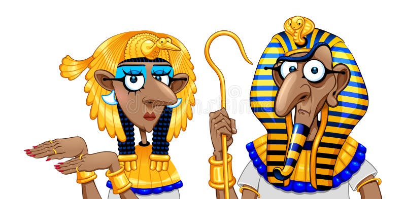 Cartoon Pharaoh and Cleopatra Stock Vector - Illustration of king, gold ...