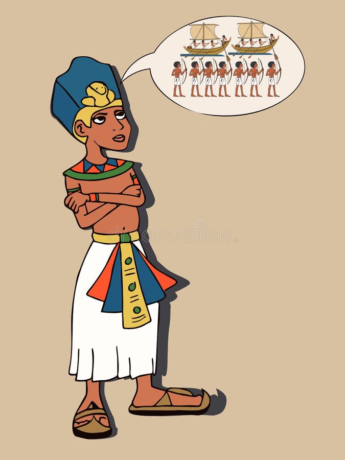 Cartoon Pharaoh Thinking about War Strategy Stock Illustration - Illustration of bubble, egypt ...
