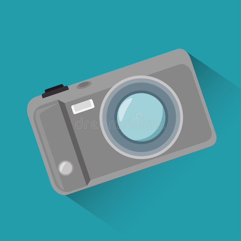 Cartoon Photo Camera Blue Background Design Graphic Stock Illustration ...