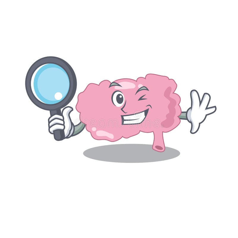 Cartoon Picture of Brain Detective Using Tools Stock Vector ...