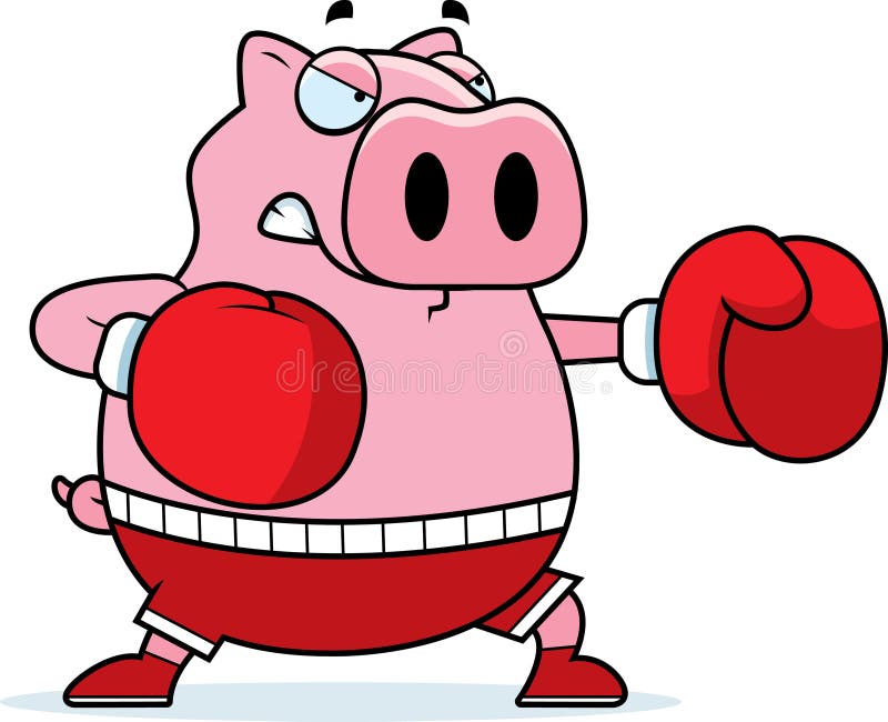 Cartoon Pig Boxing stock vector. Illustration of cartoon - 47055203
