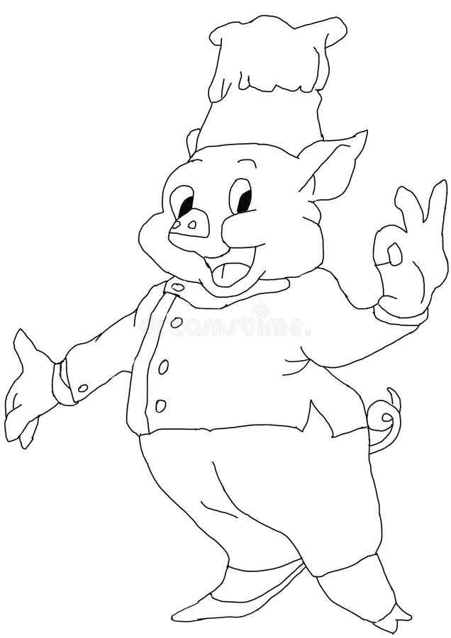 Cartoon pig, chef stock vector. Illustration of fast - 59541852