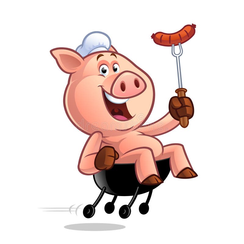 Cartoon pig chef stock vector. Illustration of lunch - 98385544
