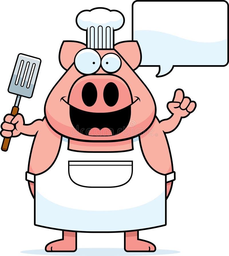 Cartoon Pig Chef Idea stock vector. Illustration of barbecue - 115759793