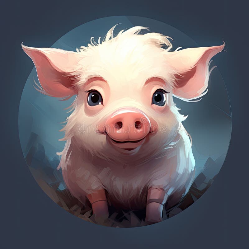 A cartoon of a pig stock illustration. Illustration of domestic - 289885268