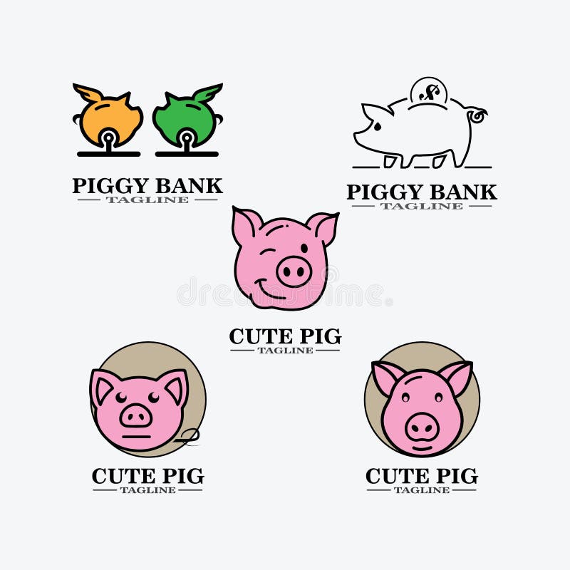 Cartoon Pig Design Illustration Stock Vector - Illustration of simple ...