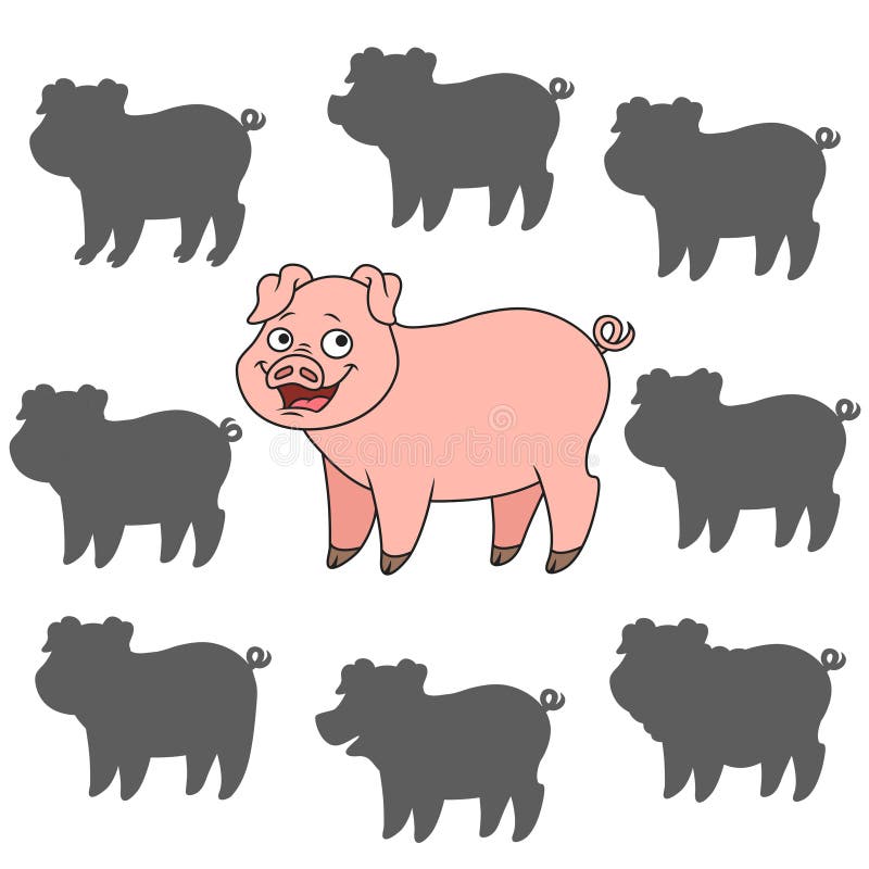 Cartoon pig stock vector. Illustration of mammal, correct - 73996919