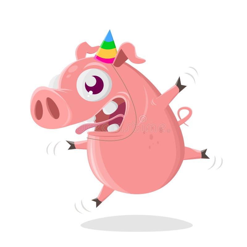 Funny pig and party. stock illustration. Illustration of pencil - 55027251