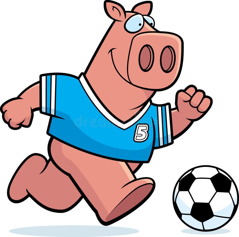Cartoon Pig Soccer stock vector. Illustration of jersey - 115759764