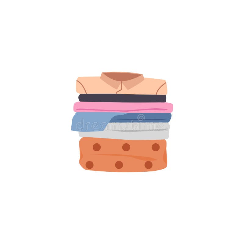 Cartoon Pile of Colored Clothes in Flat Vector Illustration Isolated on ...