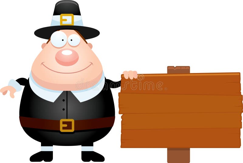 Cartoon Pilgrim Sign stock vector. Illustration of cartoon - 51126617
