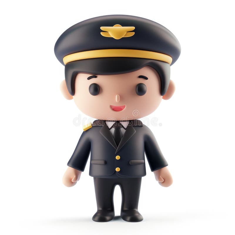 Adorable 3D Cartoon Pilot Character, Ready for Takeoff! Stock ...