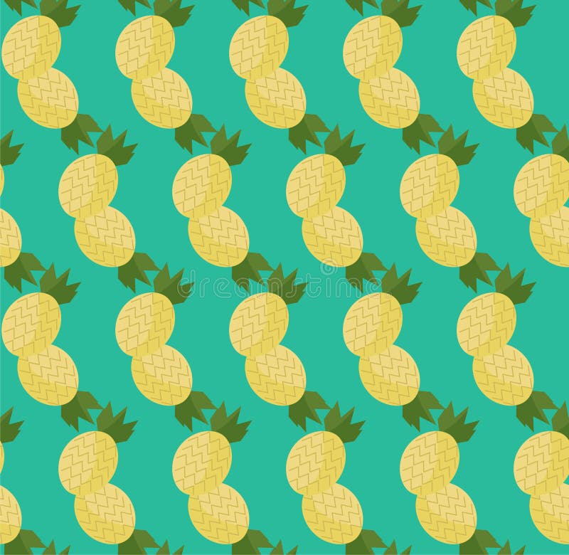 Cartoon Pineapples pattern stock vector. Illustration of repeat - 72548843