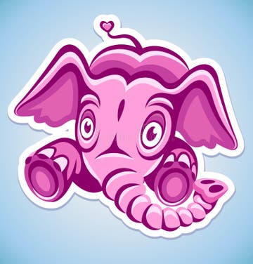 Flying Pink Elephant Stock Illustrations – 315 Flying Pink Elephant ...