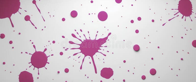 Cartoon Pink Ink Splatter, Vibrant Splash on White, Flow, Abstract ...