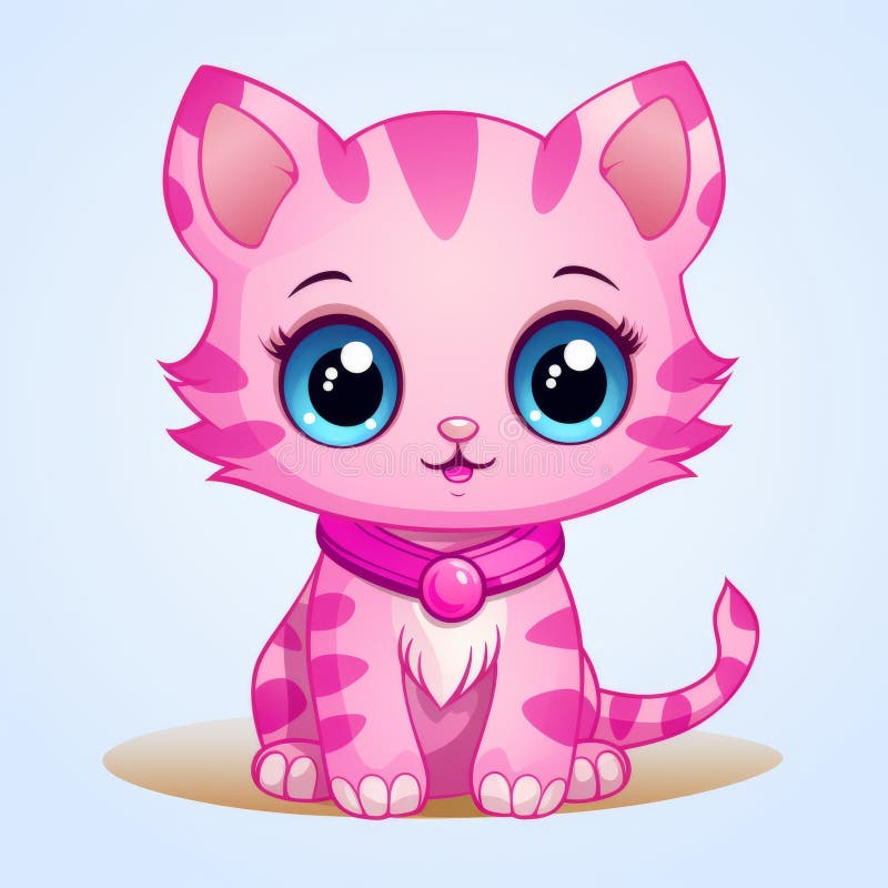 A pink kitten stock illustration. Illustration of wallart - 303008348