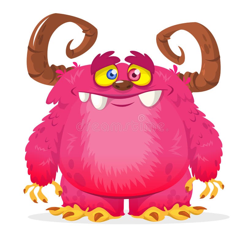 Cartoon Pink Monster Monster Troll Illustration With Surprised