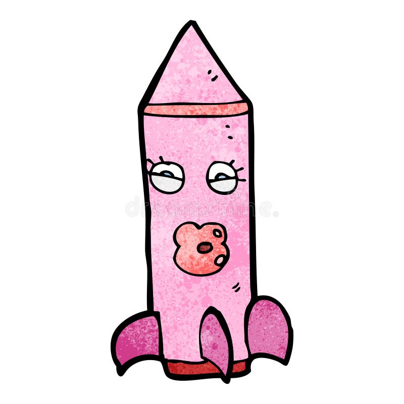 Cartoon pink rocket stock illustration. Illustration of pink - 38073793