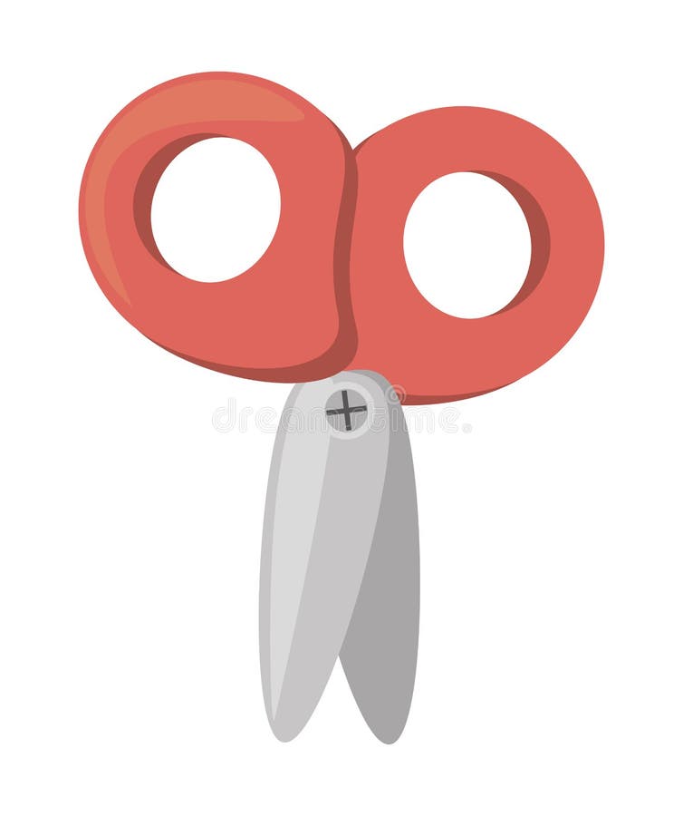 Cartoon Pink Scissors Tool School Work Stock Illustration ...