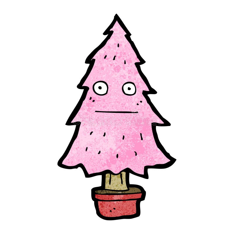 Cartoon pink tree stock illustration. Illustration of silly - 38076284