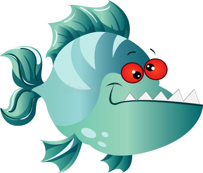 Cartoon Piranha stock vector. Illustration of cute, vector - 59581970