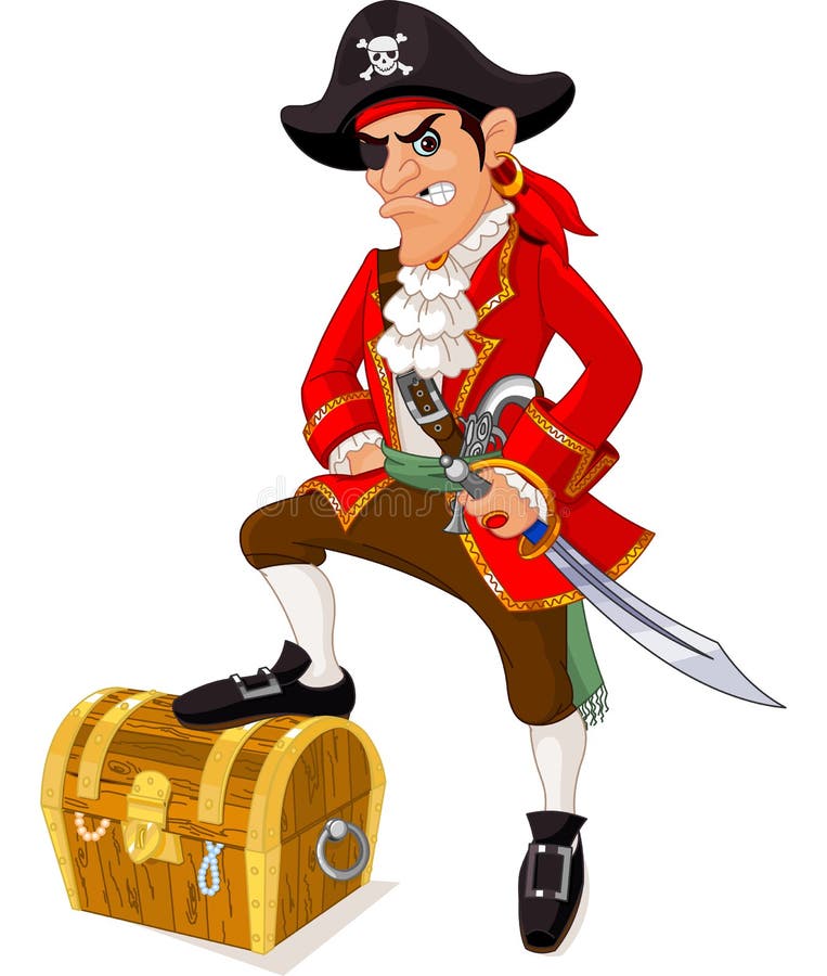 Cartoon pirate stock vector. Illustration of patch, gold - 32303300