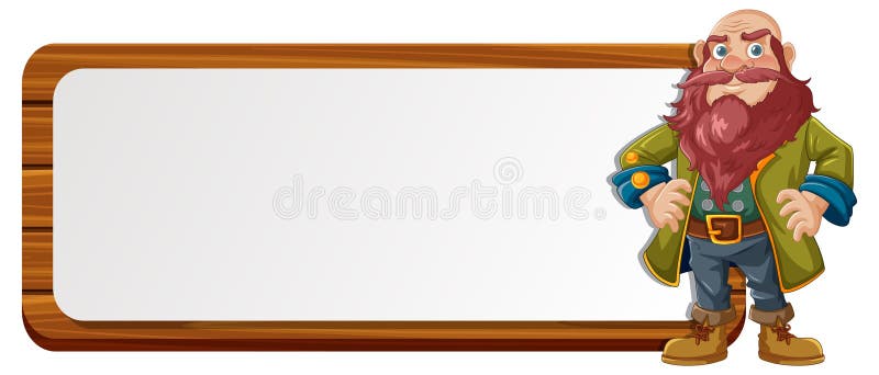 A Pirate Standing beside an Empty Sign Stock Vector - Illustration of ...