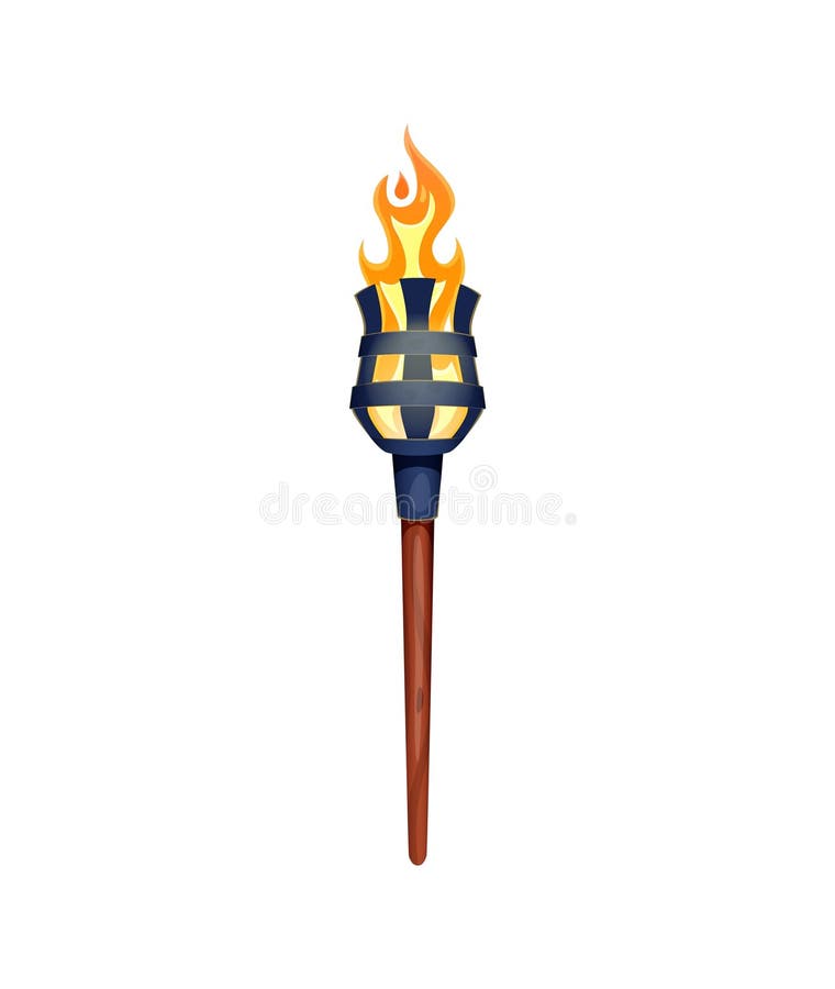 Cartoon Pirate Torch with Burning Fire, Vector Stock Vector ...