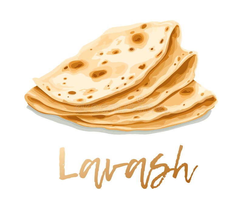 Cartoon Pita Bread Stack Vector Icon Isolated on White Background ...