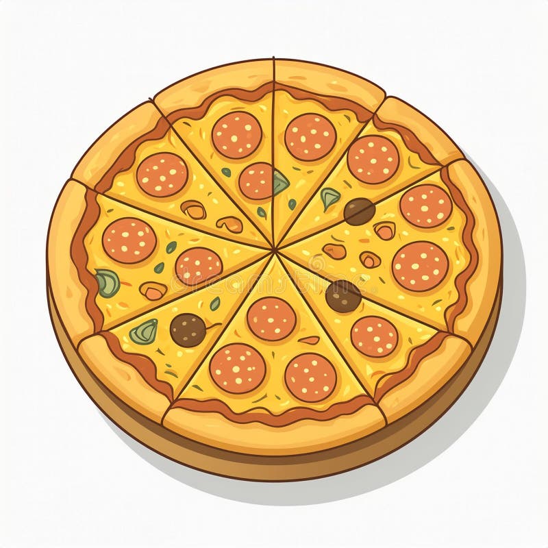A Cartoon Pizza stock illustration. Illustration of organ - 319027550