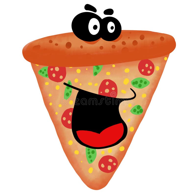 Cartoon pizza face stock illustration. Illustration of delicious ...