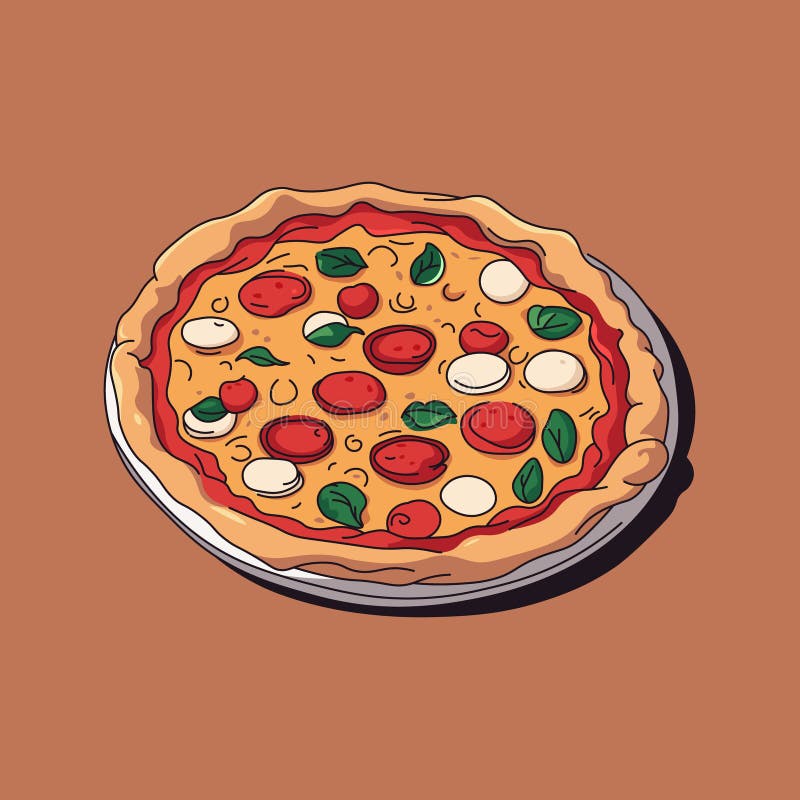 Cartoon Pizza Pie. stock vector. Illustration of pizza - 303308251