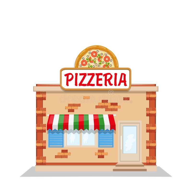 Cartoon Pizzeria. Vector Flat Illustration Stock Vector - Illustration ...