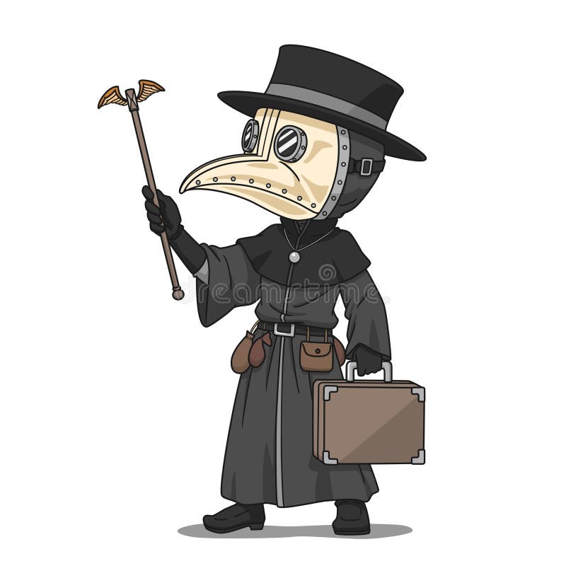 Cartoon plague doctor. stock vector. Illustration of mask - 276922667