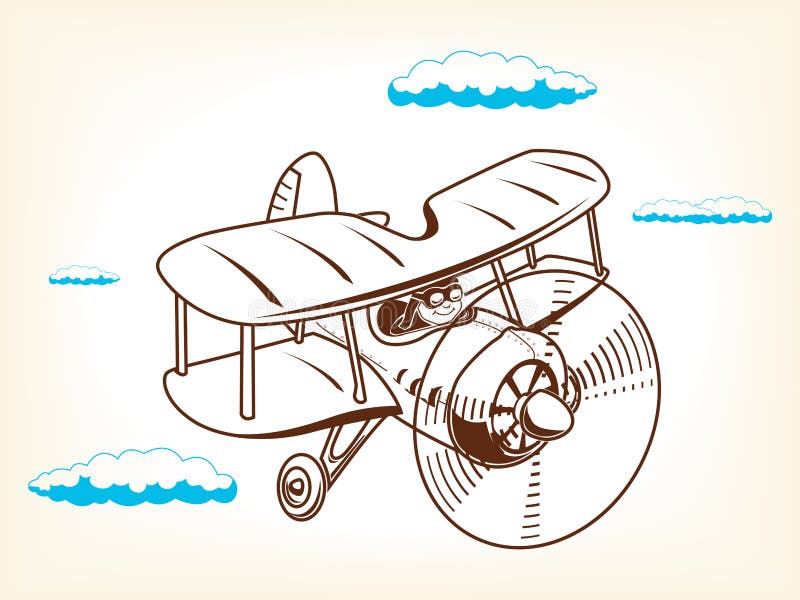 Cartoon Plane Vector Illustration Stock Illustration - Illustration of ...